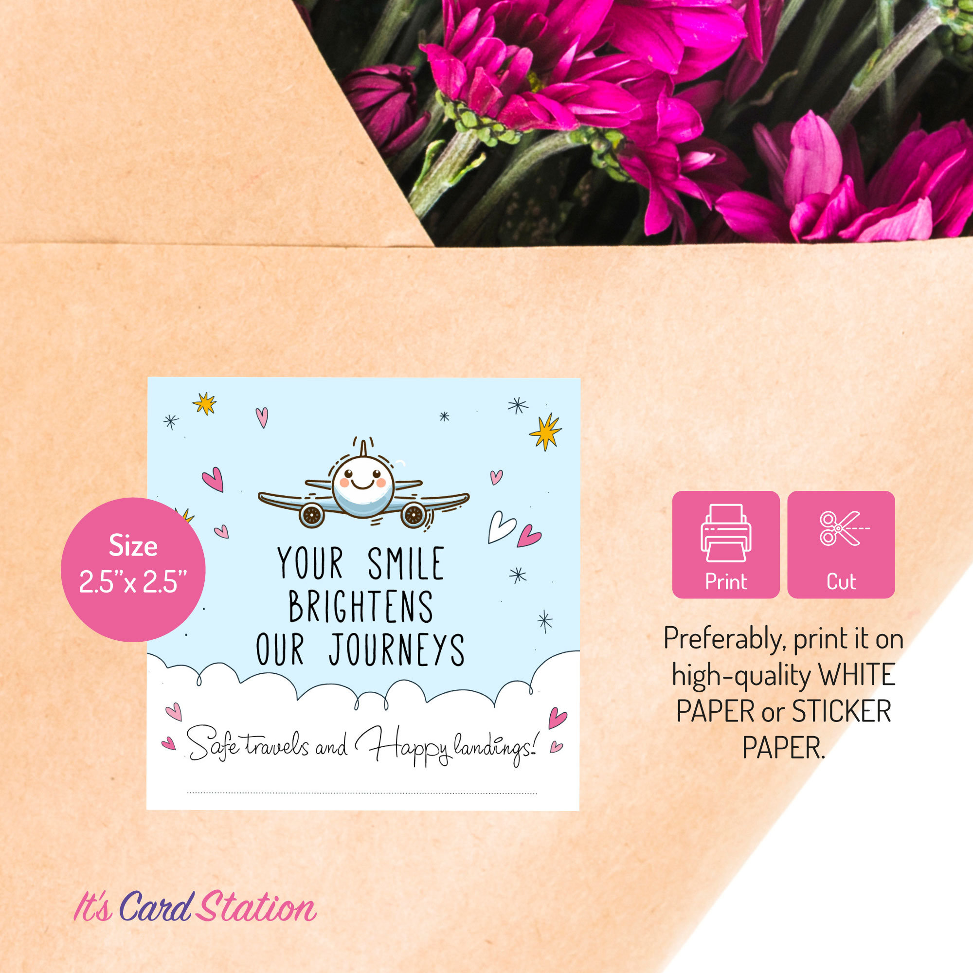 Flight Attendant Appreciation Gift Tag: Printable Airline Thank You ...