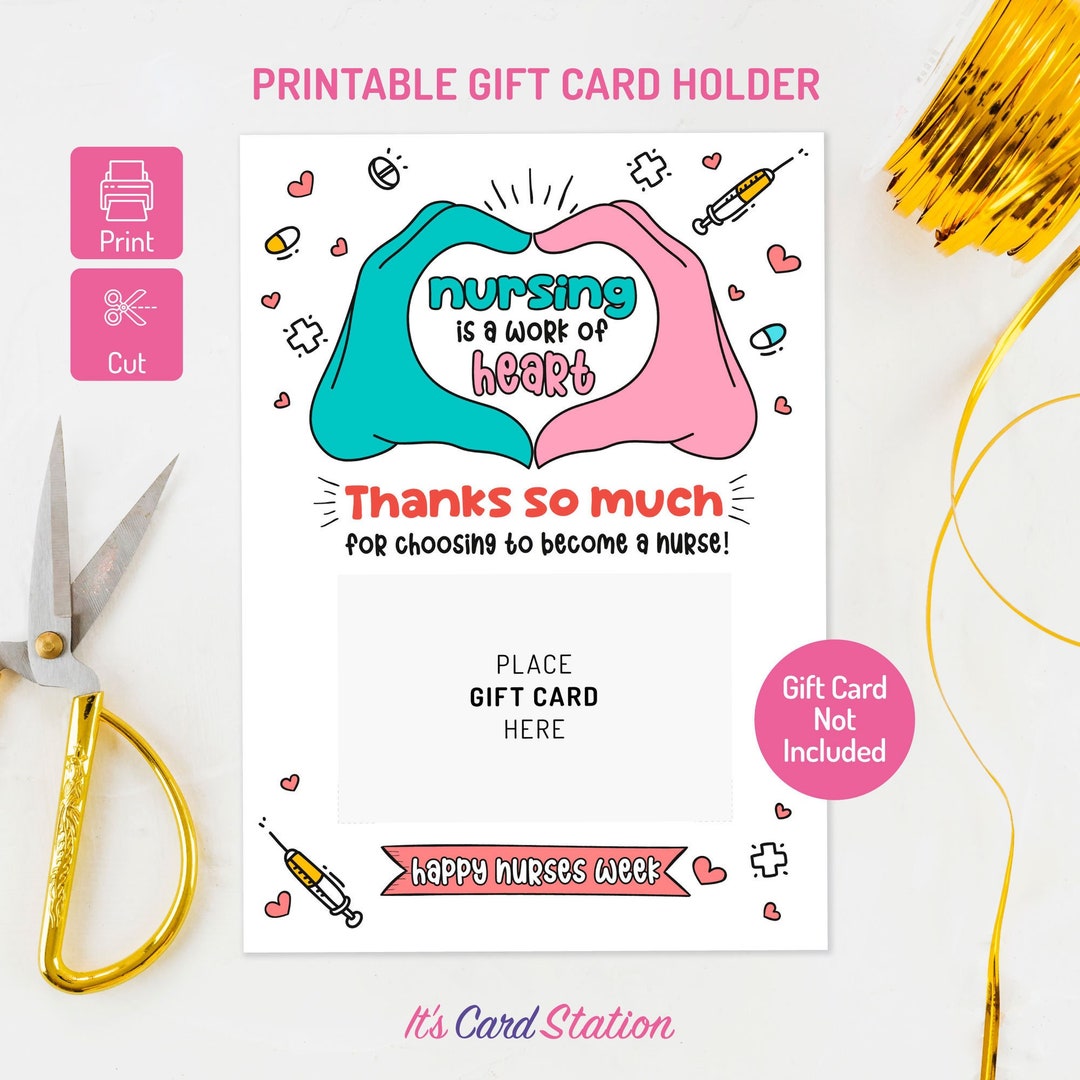 Nurse Appreciation Gift Card Holder | Printable Nurses Week Gift ...