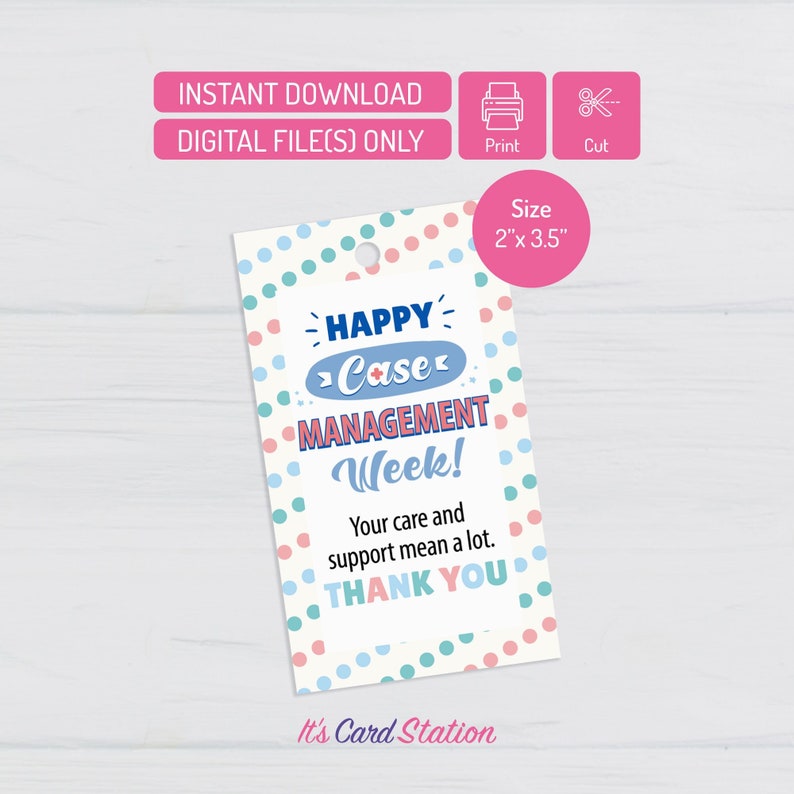 Happy Case Management Week Printable Gift Tags, Case Management Week ...