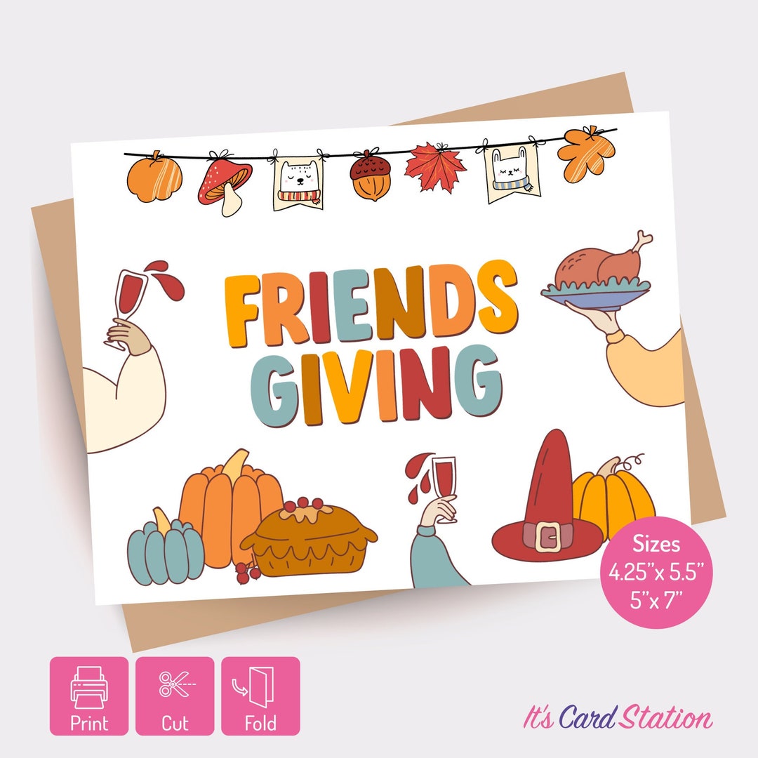 Digital Friendsgiving Invitation Card, Printable Thanksgiving ...