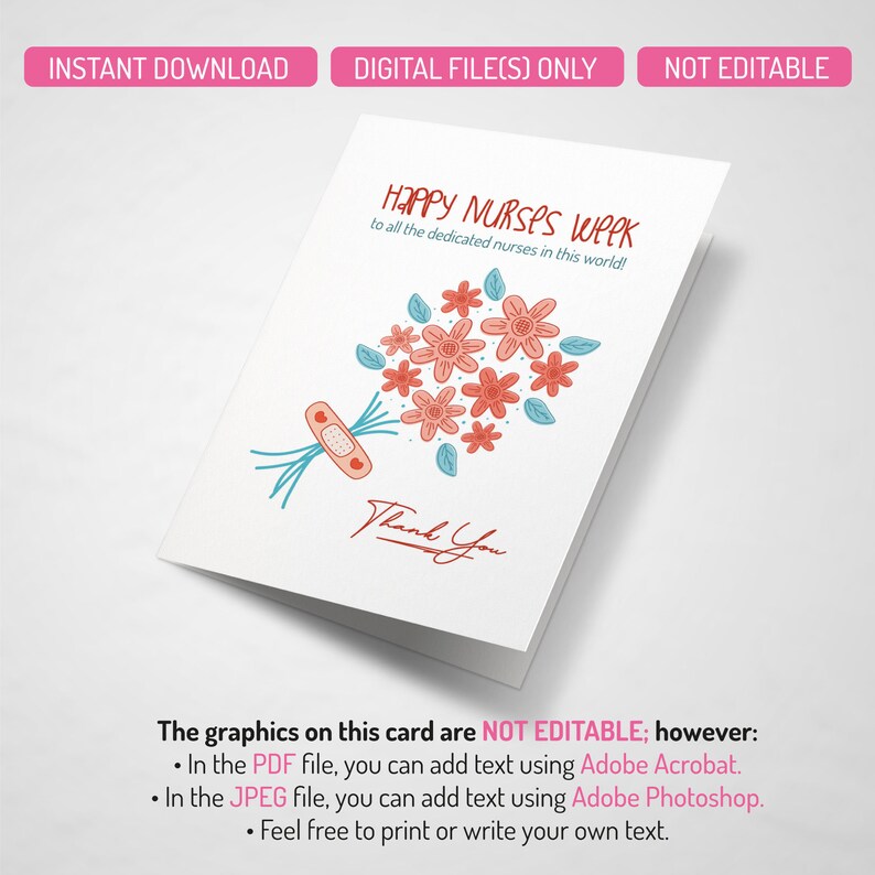 Happy Nurses Week Thank You Card, Printable Nurse Appreciation Week ...