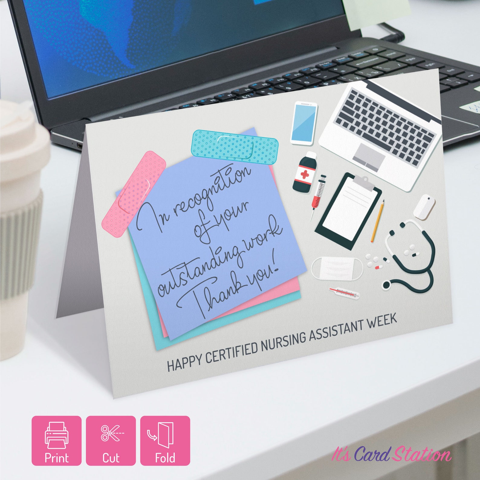 Printable CNA Week Thank You Card | CNA Appreciation Card | Certified Nursing Assistant Week ...