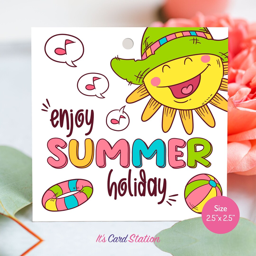 Last Day of School Summer Tag - Printable Summer Holiday Stickers for ...