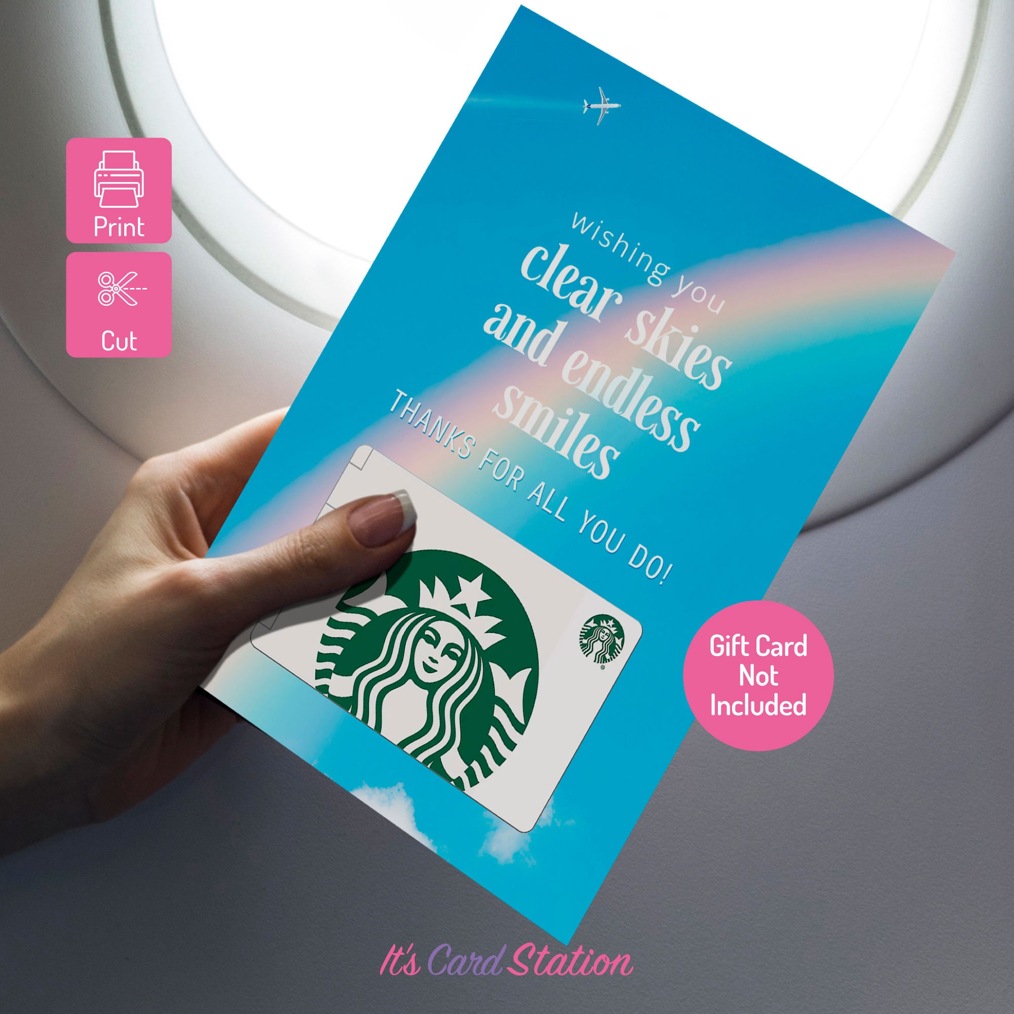 Flight Attendant Thank You Gift Card Holder - Pilot Thank You Card ...