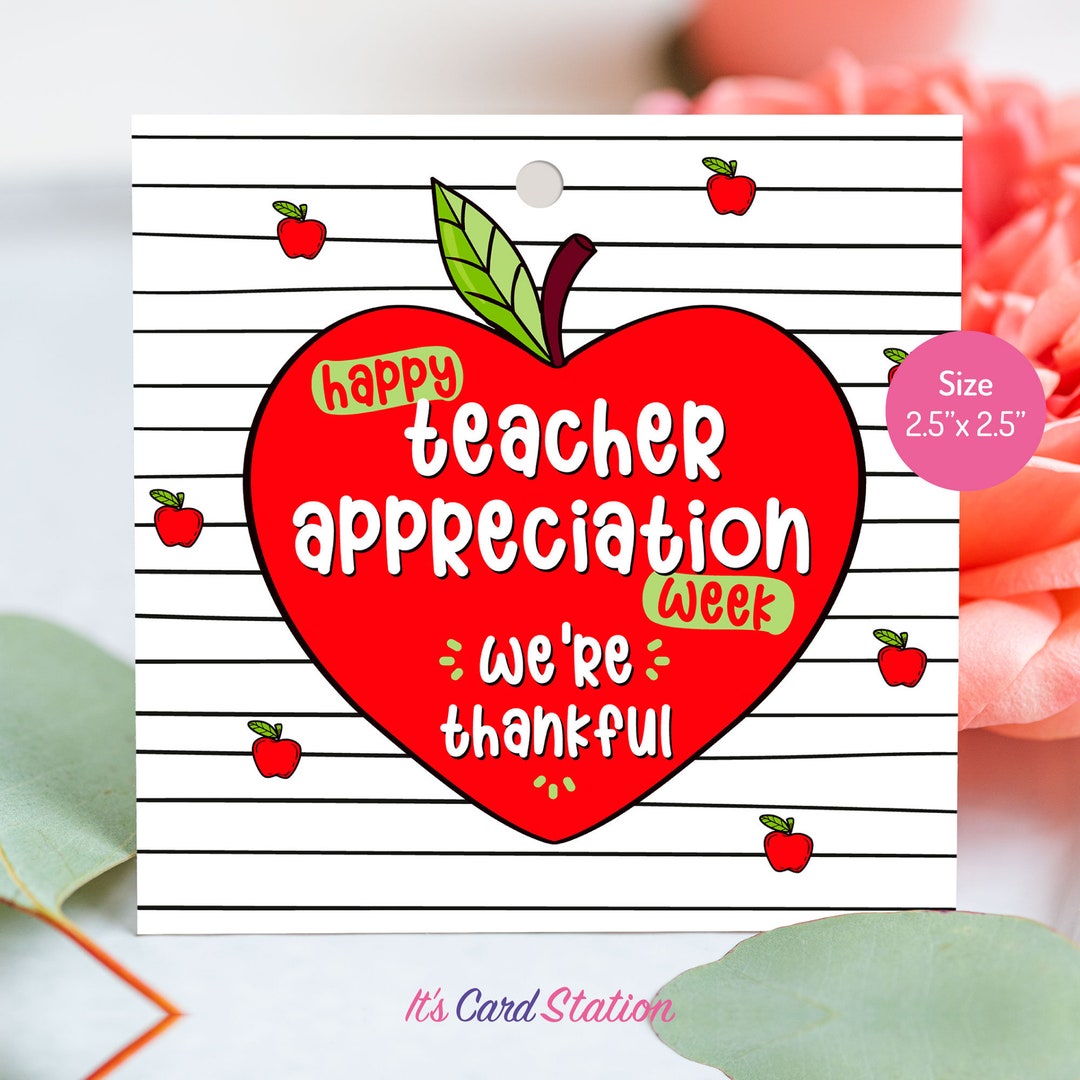 Teacher Appreciation Week Printable Gift Tag - Teacher Day Appreciation ...