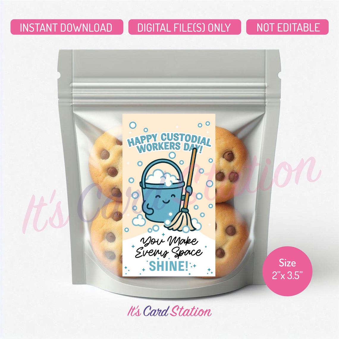 Custodian Appreciation Gift Tag: Printable Thank You (digital Download ...