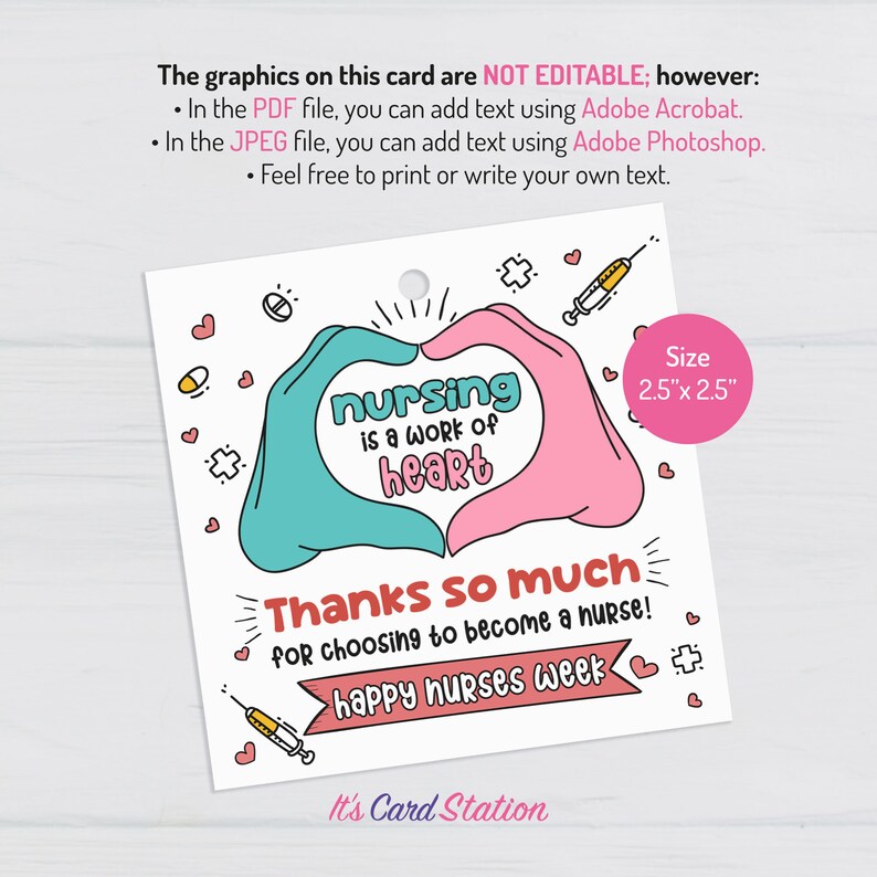 Nurses Week Gift Tag | Printable Nurse Appreciation Gift Tags | Nurse ...