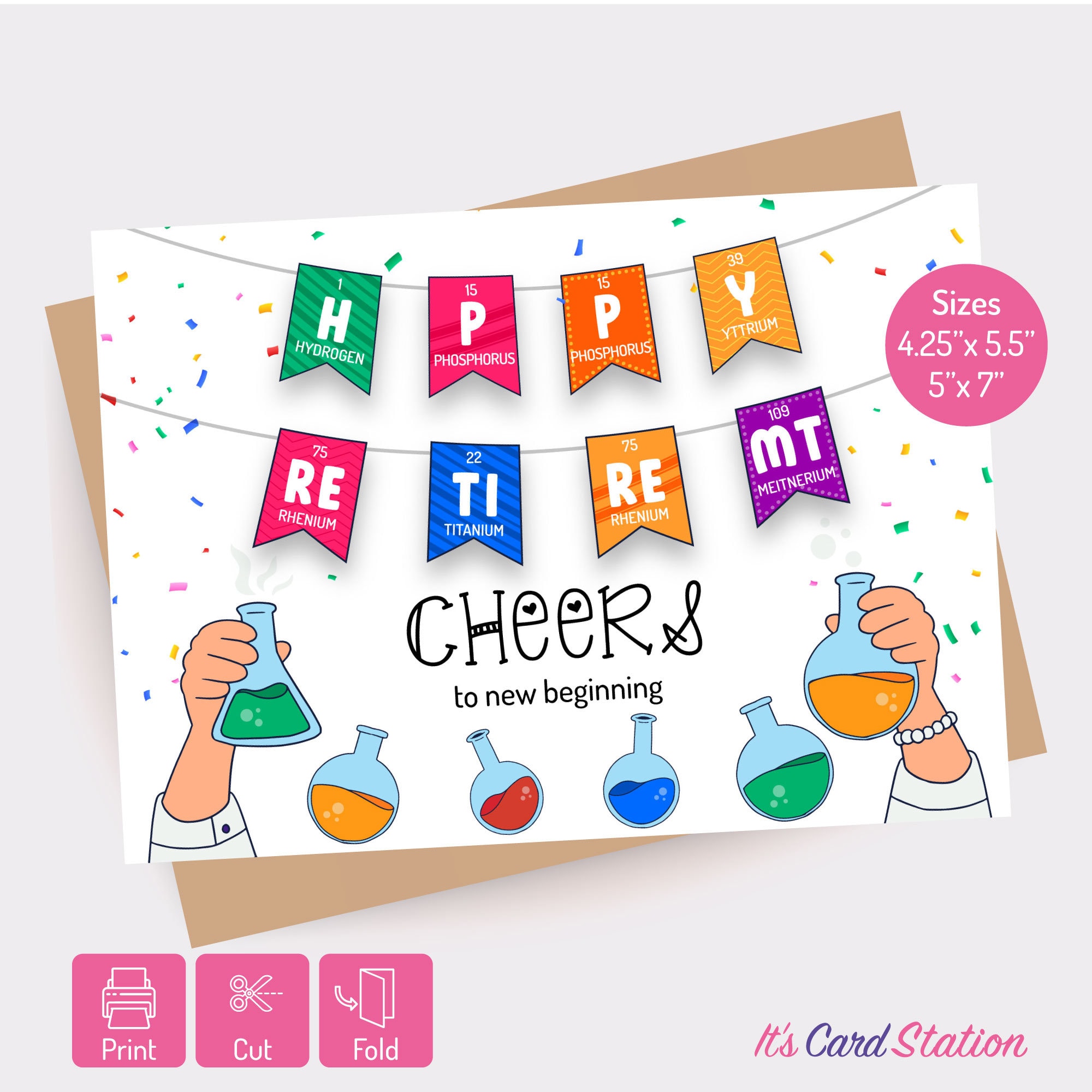 Science Retirement Card: Periodic Table Design (digital Download) - Etsy