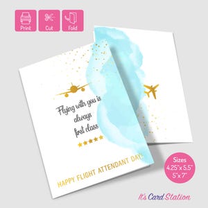 Flight Attendant Appreciation Card: Watercolor Design (digital Download ...