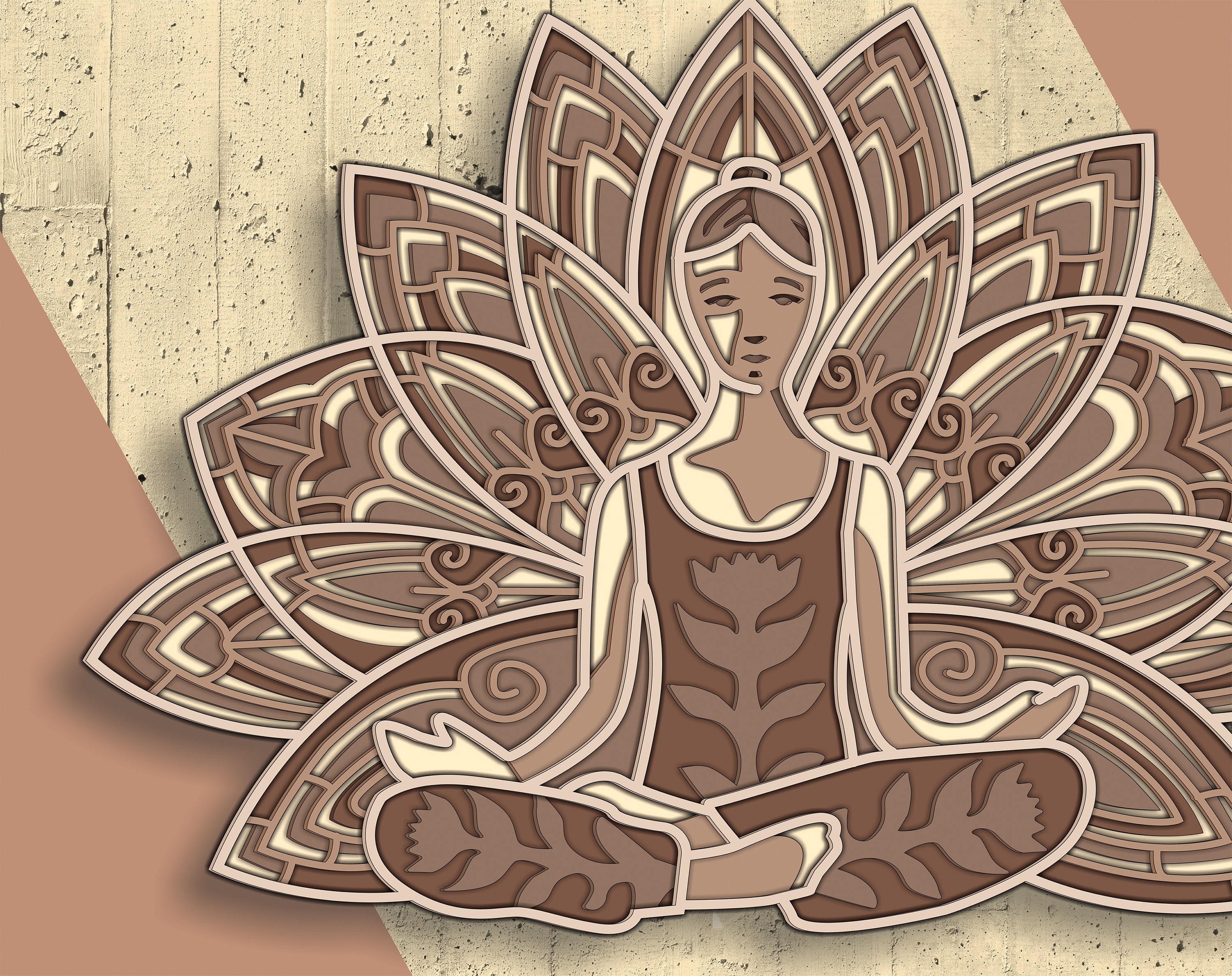 Meditation 3D Layered SVG Laser Cut Digital Download Png Ai - Etsy