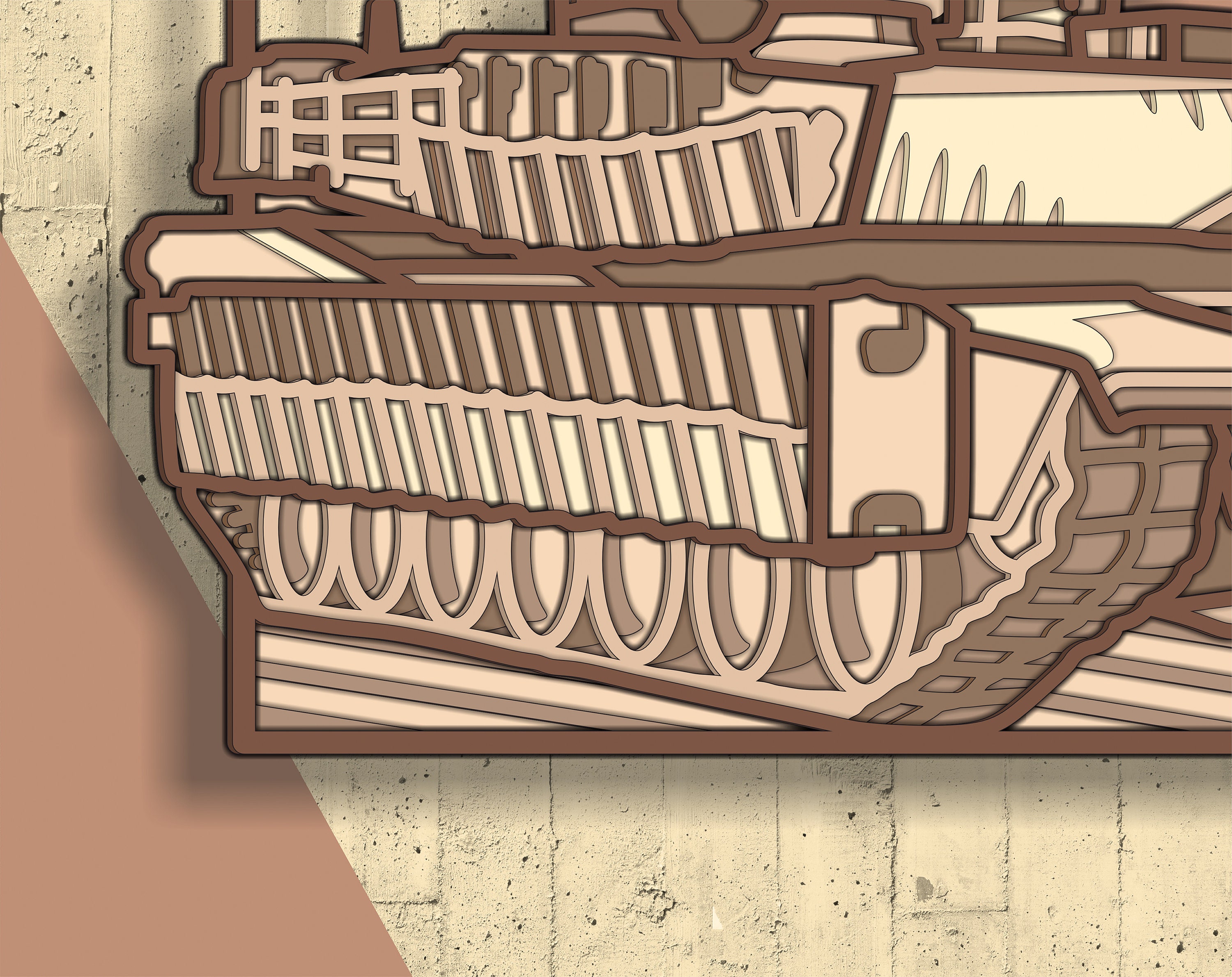 M1 Abrams Tank 3D Multilayer SVG File Laser Cutting Digital - Etsy