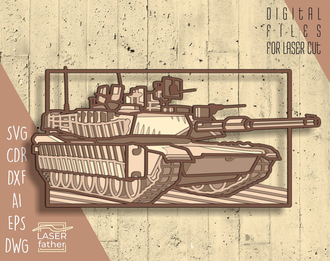 M1 Abrams Tank 3D Multilayer SVG File Laser Cutting Digital - Etsy