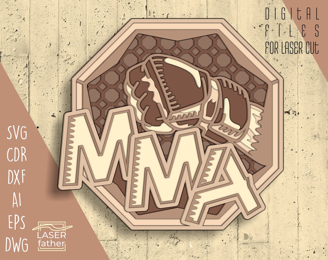 MMA 3D Layered SVG File, Laser Cutting, Digital Download Svg Png Ai Dxf ...