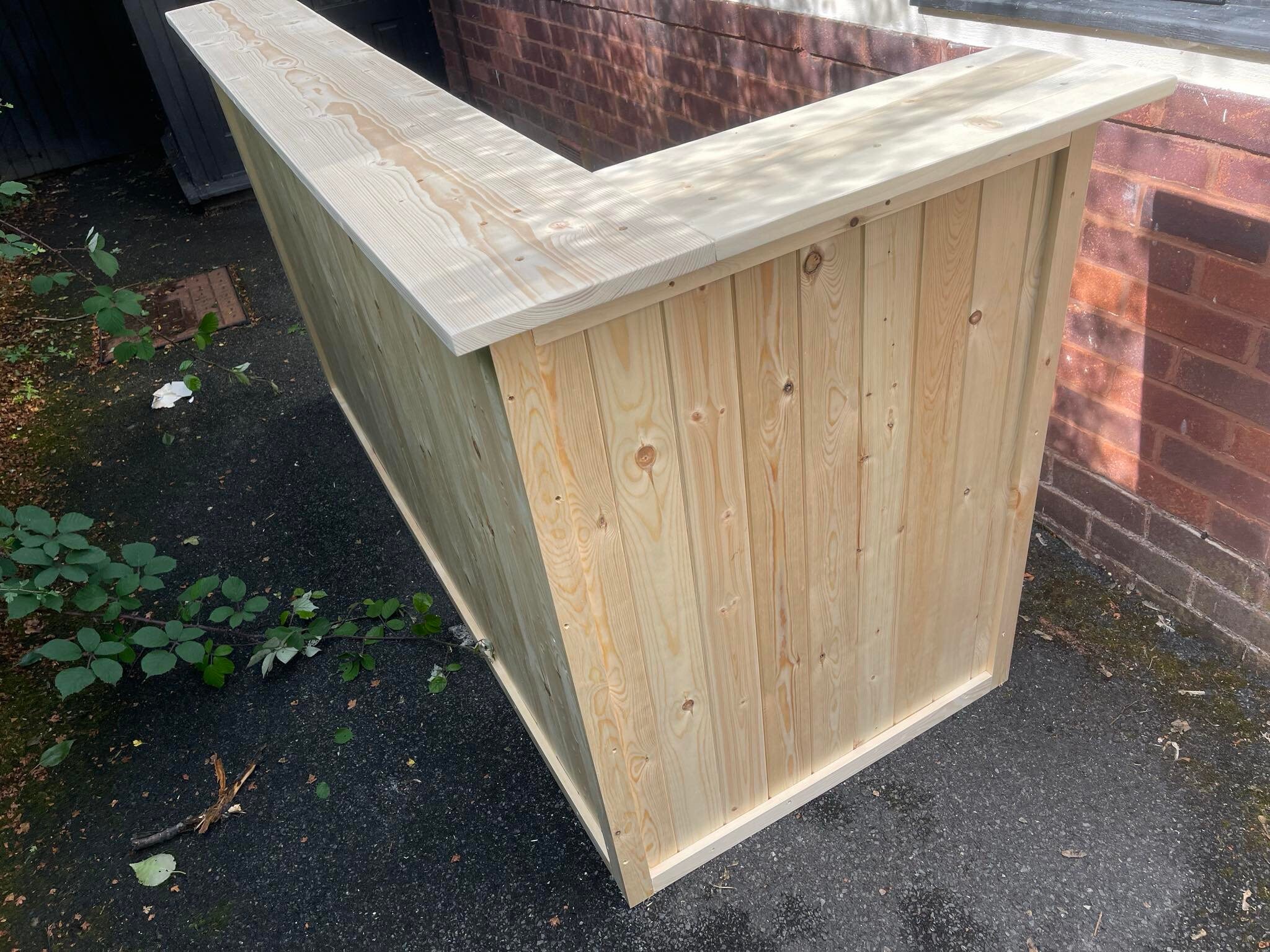 2 M Lenght L Shape Bar, Man Cave Bar, Summerhouse Bar , Wooden Solid ...