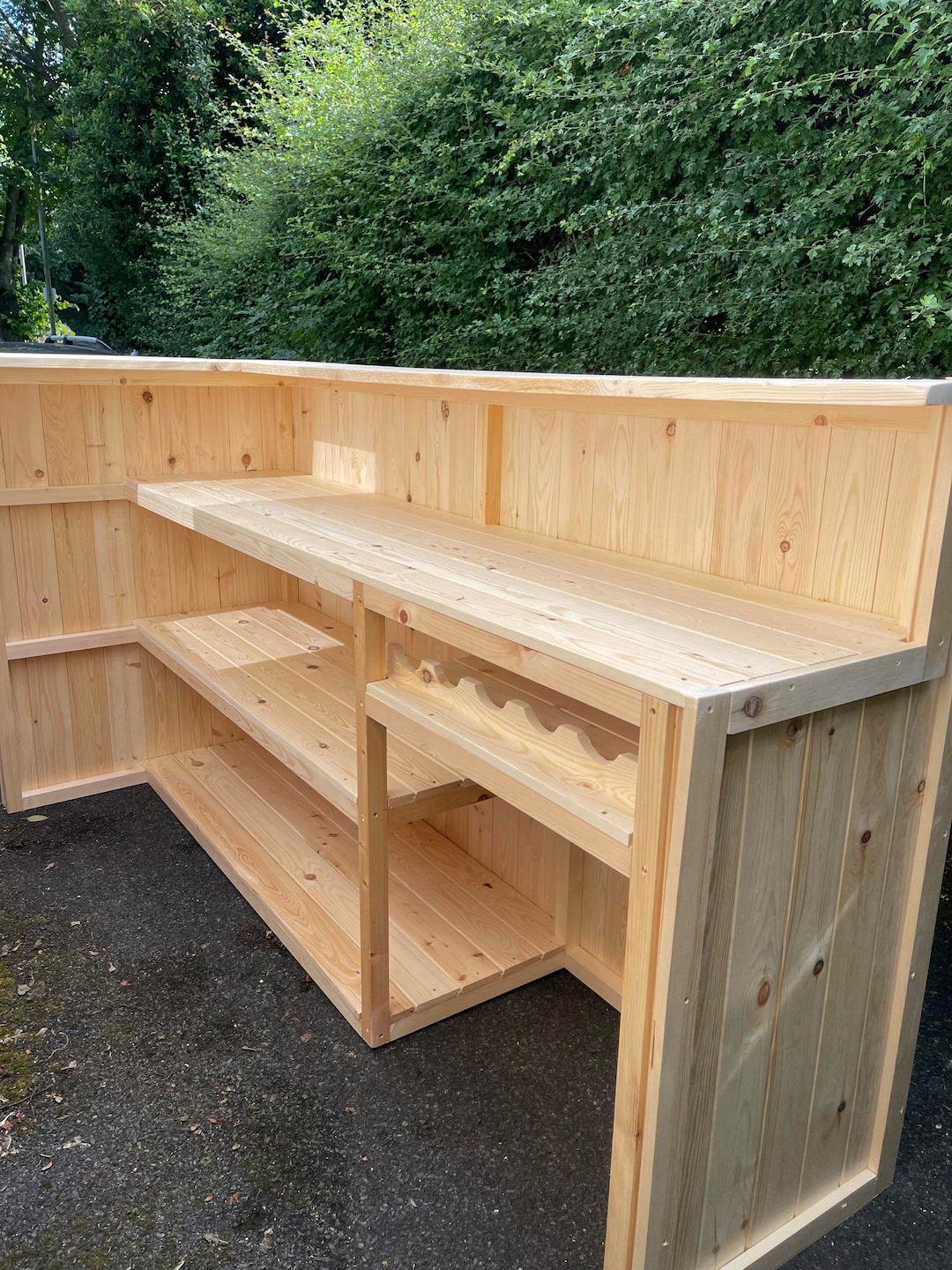2 M Lenght L Shape Bar, Man Cave Bar, Summerhouse Bar , Wooden Solid ...