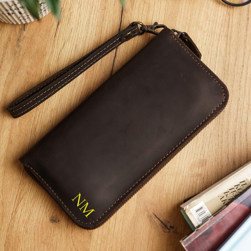 Leather Long Wallet - Etsy