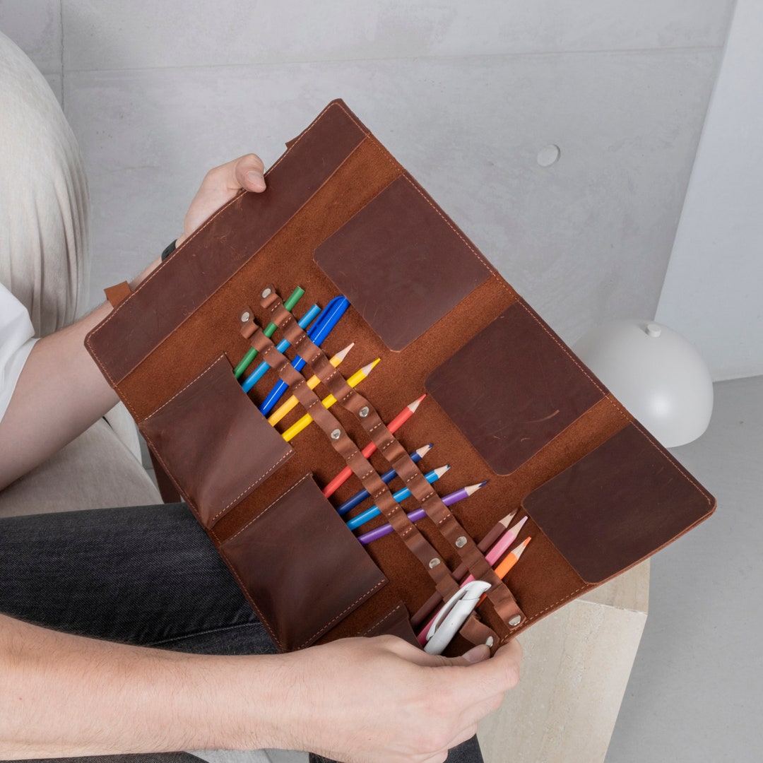 Personalized Artist Roll, Leather Pencil Roll Case, Artist Tool Roll ...