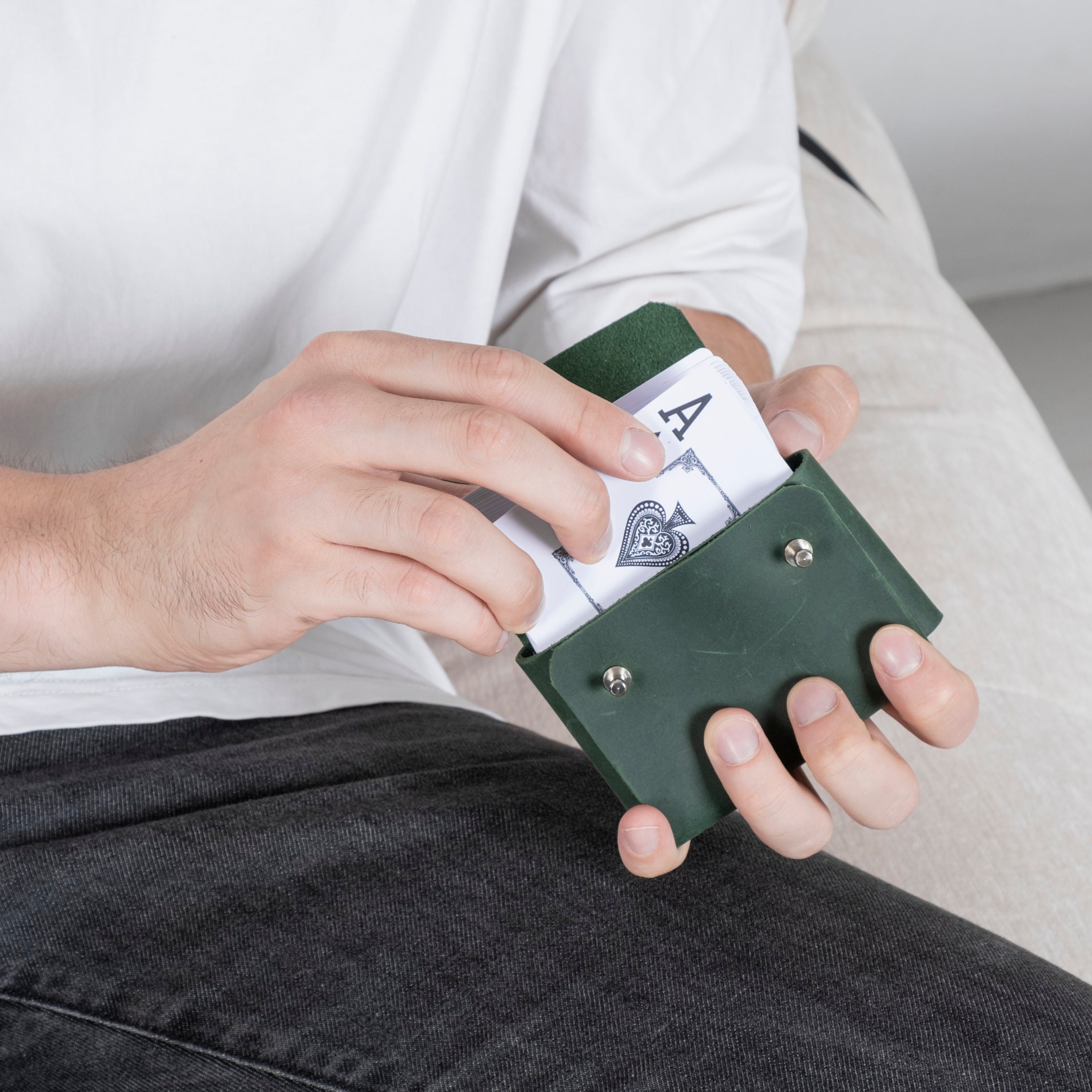 Leather Playing Card Case, Personalized Playing Cards Case, Leather ...