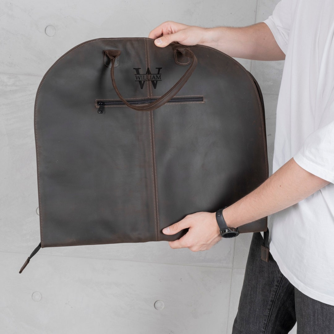 Leather Suit Carrier, Personalized Suit Case, Leather Suit Bag, Leather ...