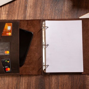 Handmade Binder, Leather Binder 4 Ring, Leather Binder Cover, Binder ...
