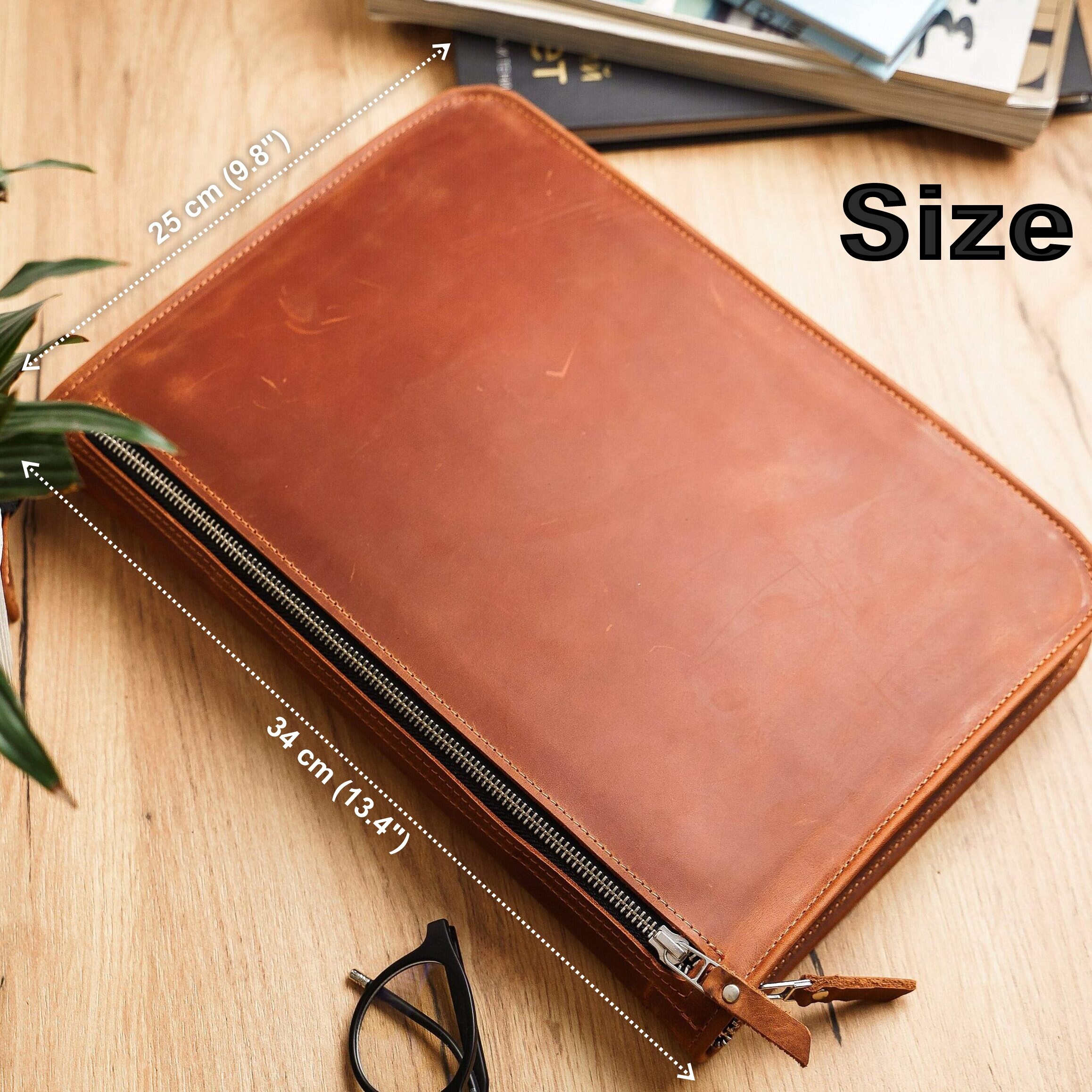 Leather iPad Portfolio Case, Leather Portfolio for Men Engraved, Mens ...