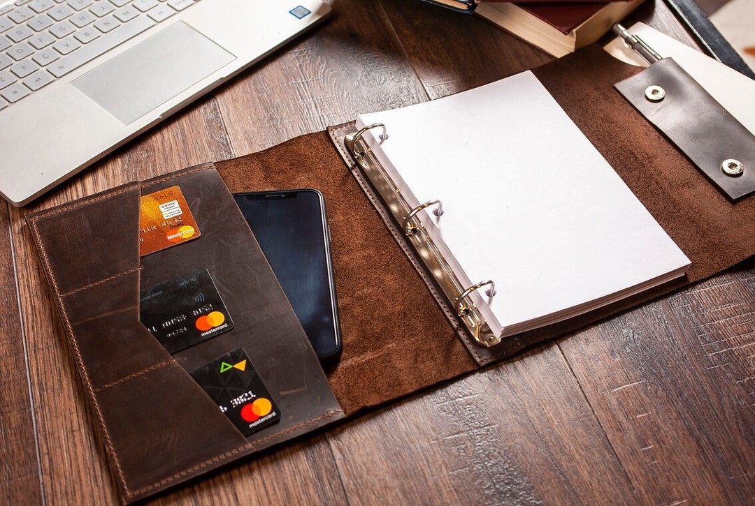 Handmade Binder, Leather Binder 4 Ring, Leather Binder Cover, Binder ...