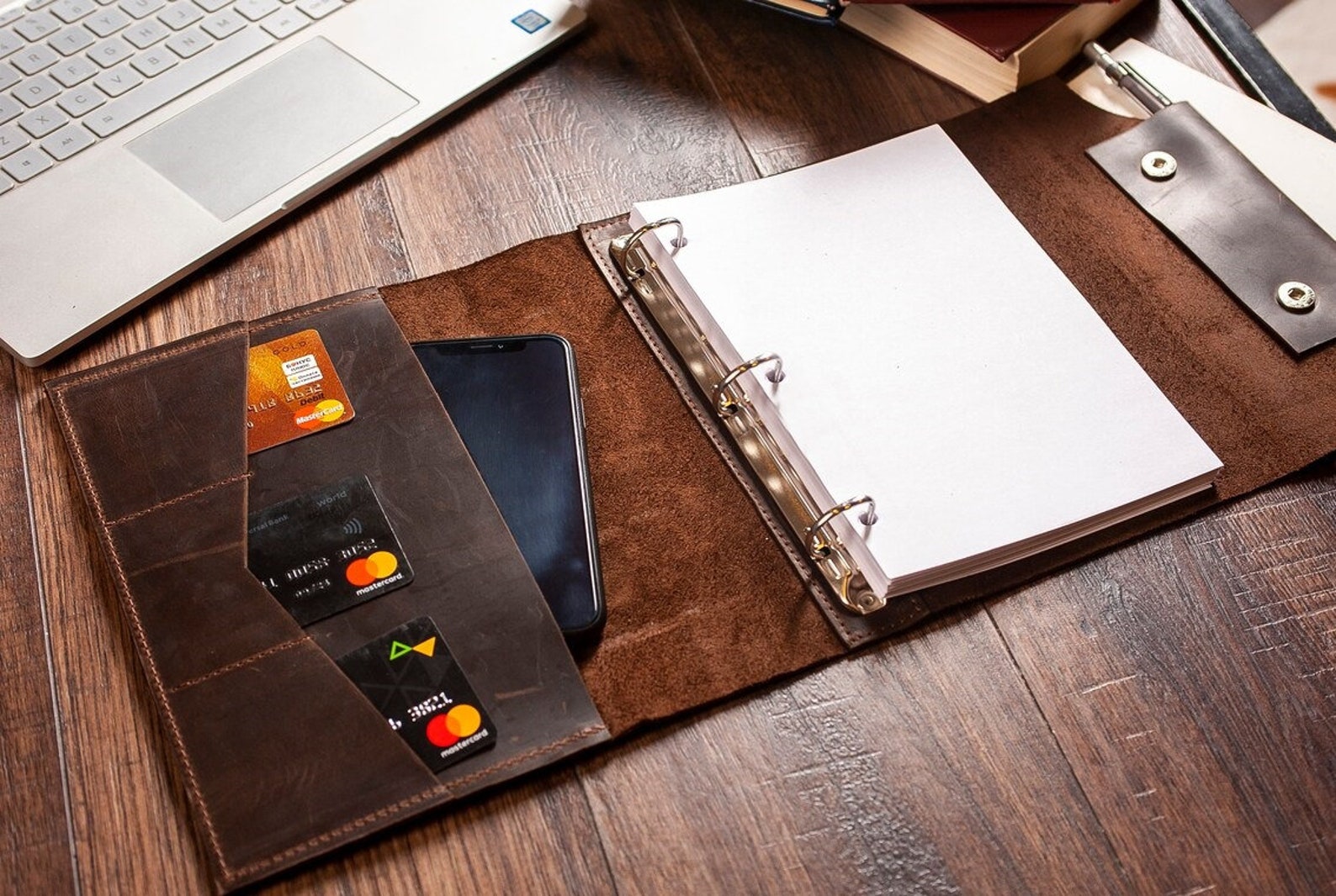 Handmade Binder, Leather Binder 4 Ring, Leather Binder Cover, Binder ...