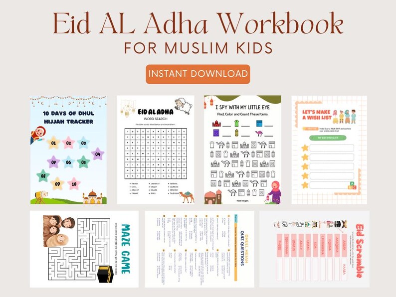 Eid Ul Adha Activity, Eid Activity Printable, Hajj Kids Activity, Eid ...