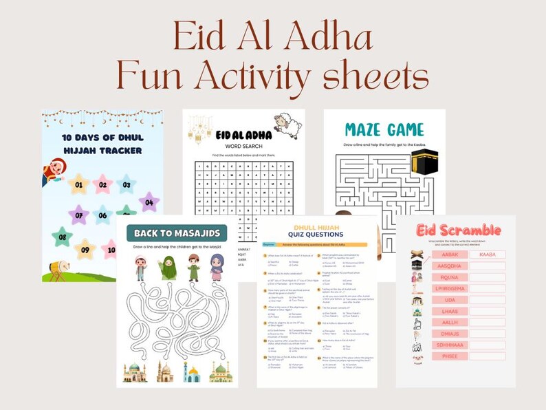 Eid Ul Adha Activity, Eid Activity Printable, Hajj Kids Activity, Eid ...