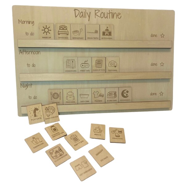 Wooden Visual Schedule - Etsy
