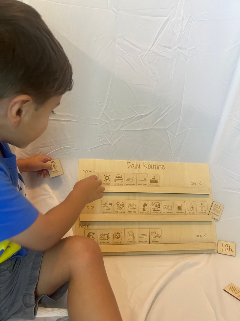 Daily Visual Schedule for Kids. Morning Bedtime Routine Chore Chart for ...