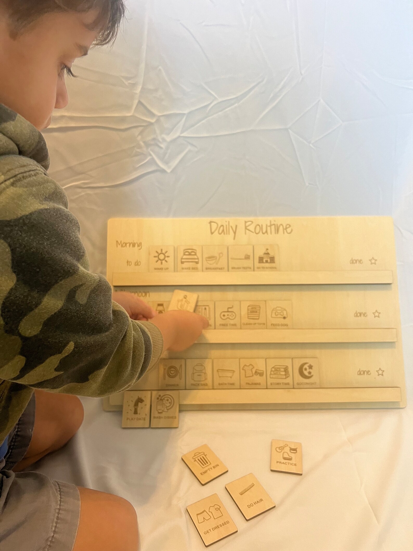 Daily Visual Schedule for Kids. Morning Bedtime Routine Chore Chart for ...