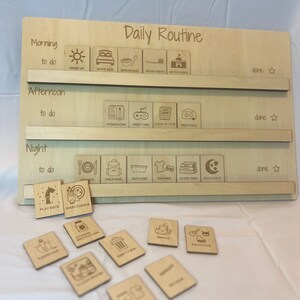 Daily Visual Schedule for Kids. Morning Bedtime Routine Chore Chart for ...