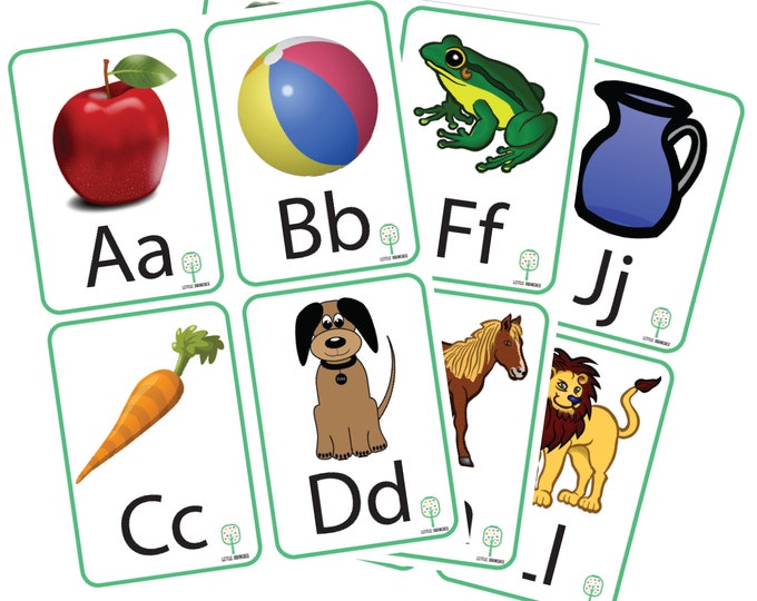 Printable A-Z Flashcards, Preschool Alphabet, Children's Flashcards ...