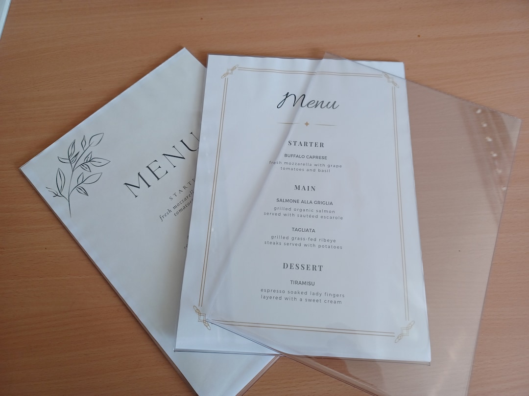 A4 Acrylic Menu Holders - Etsy