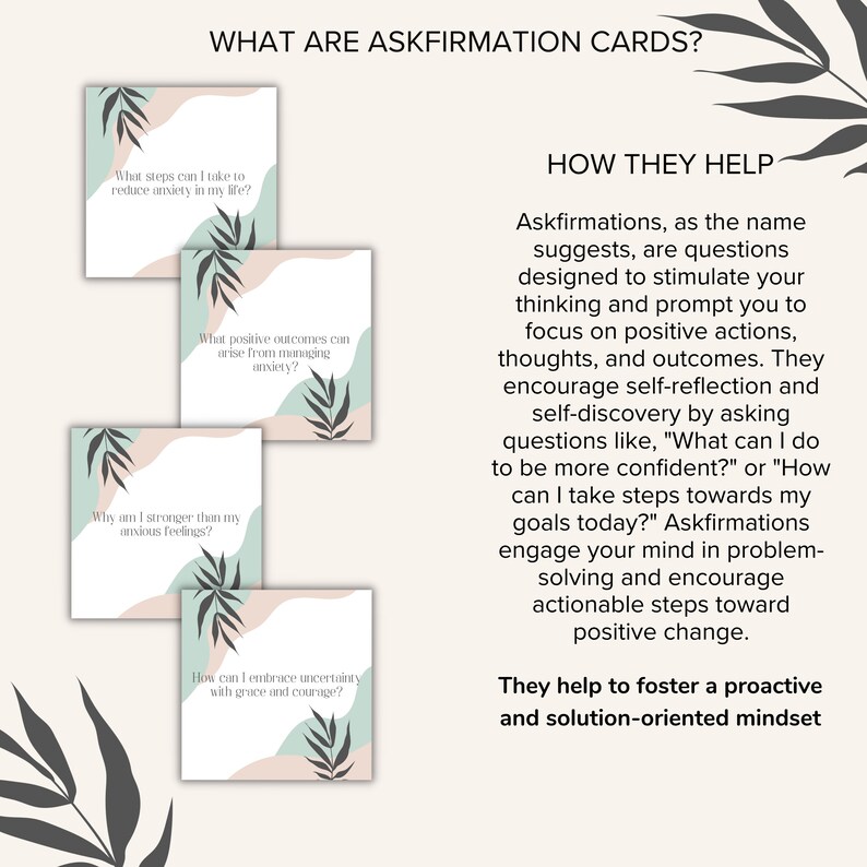 Empower Your Mind With Askfirmation Cards: Anxiety Relief - Etsy