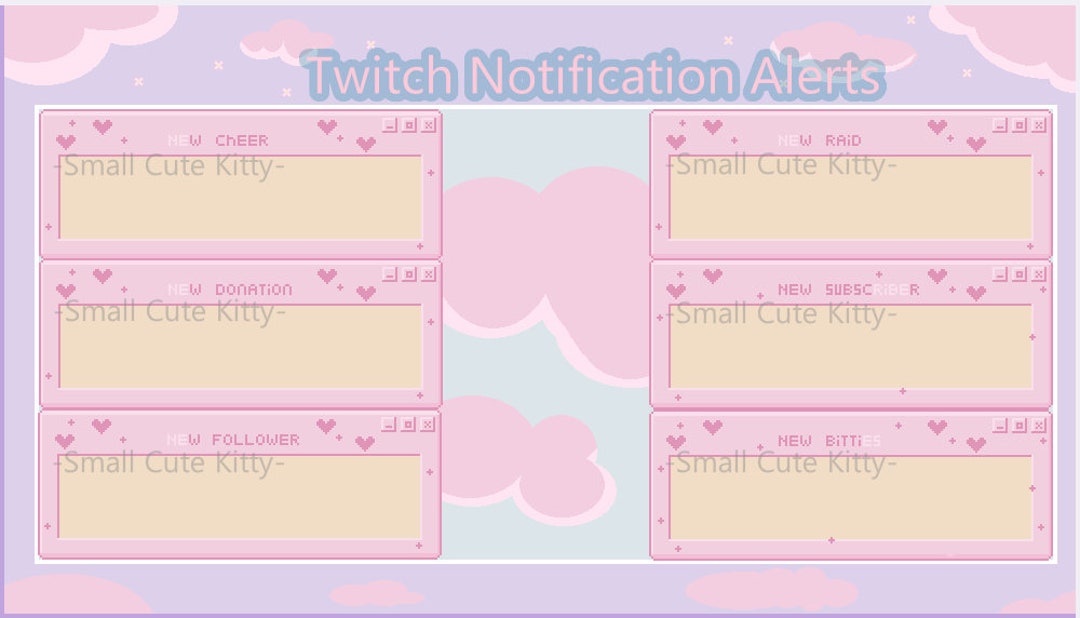 6 Animated Pastel Pink Twitch Notification Alerts - Etsy