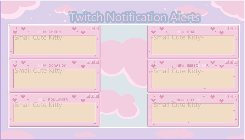 6 Animated Pastel Pink Twitch Notification Alerts - Etsy