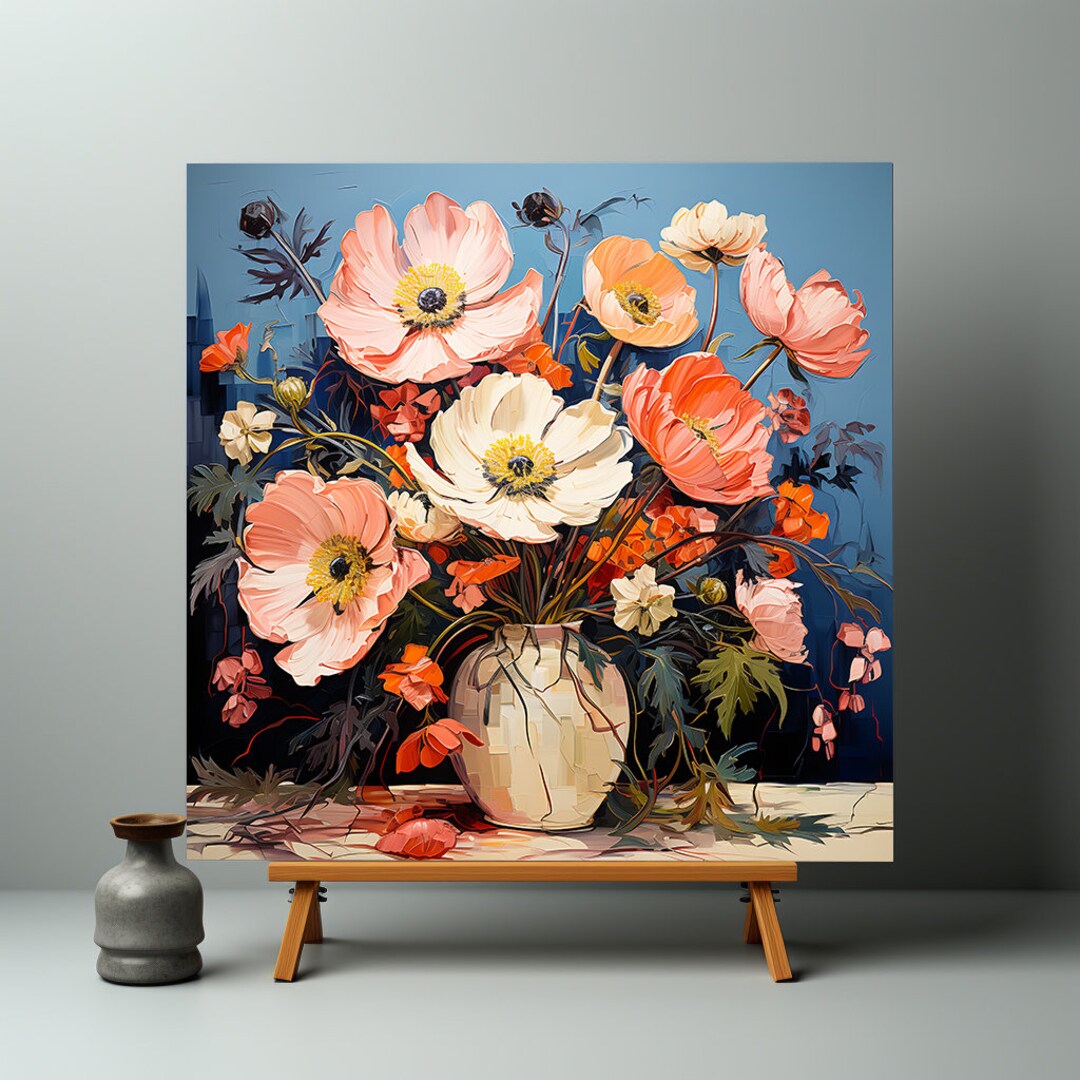 Digital Download Beautiful Flowers With Flower Vase Flower Image in 1x1 ...