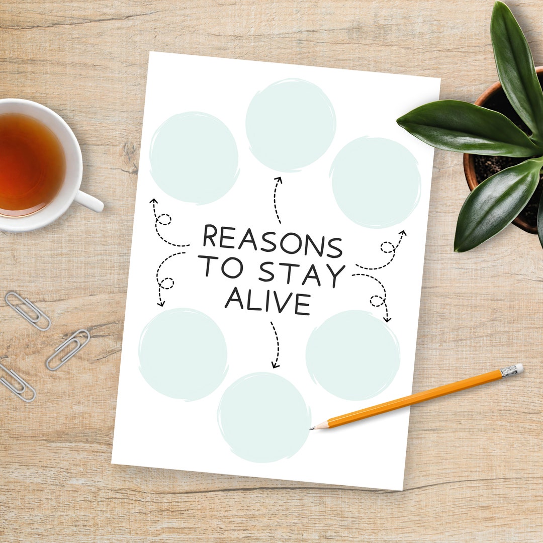 C-PTSD Reasons to Stay Alive Activity Sheet, Printable Digital Download ...