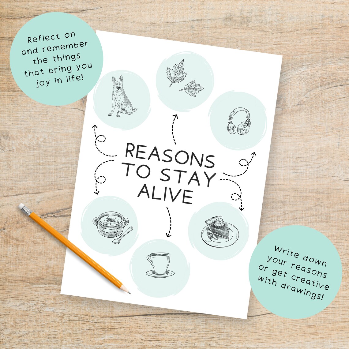 C-PTSD Reasons to Stay Alive Activity Sheet, Printable Digital Download ...