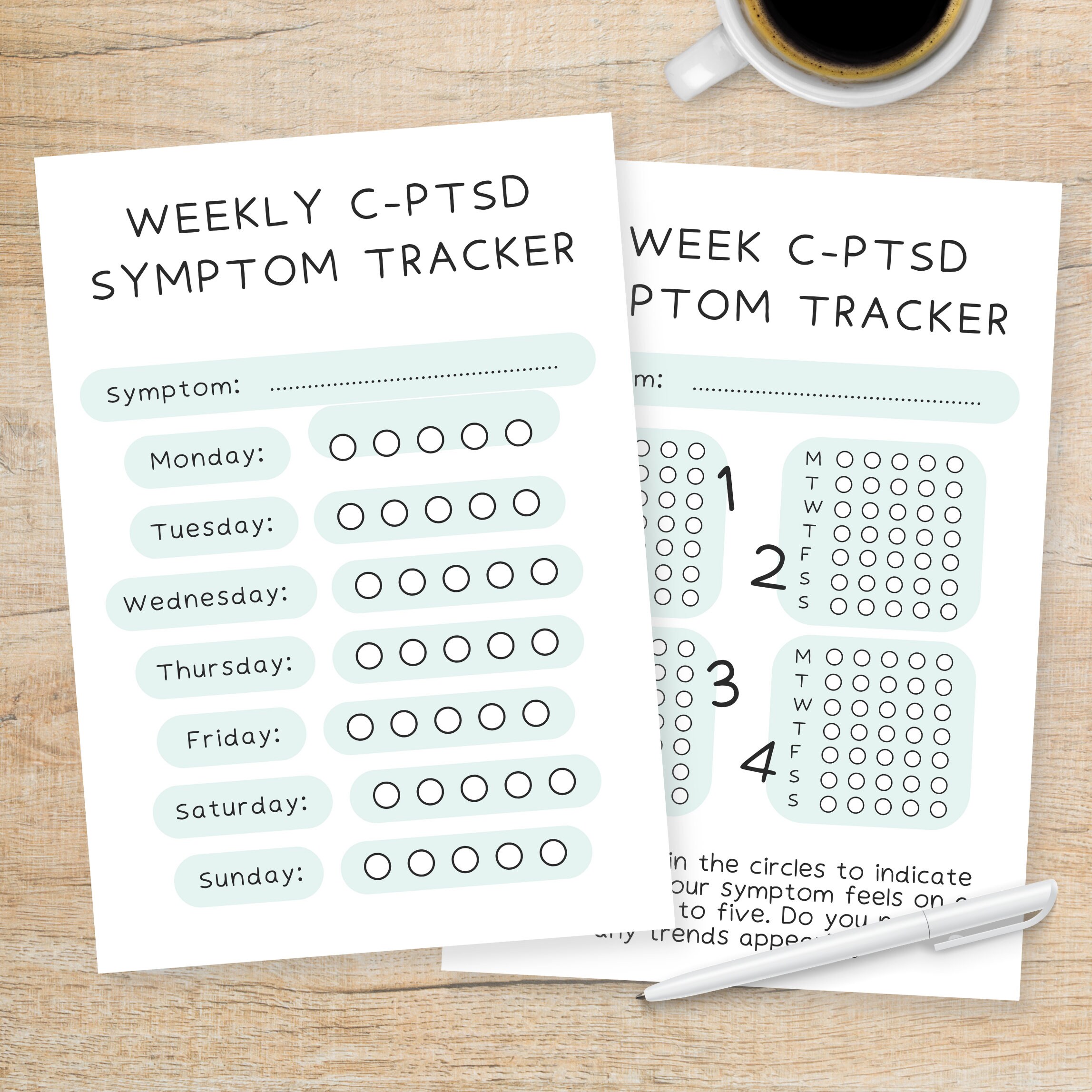C-PTSD Symptom Tracker for Complex PTSD Printable Digital - Etsy