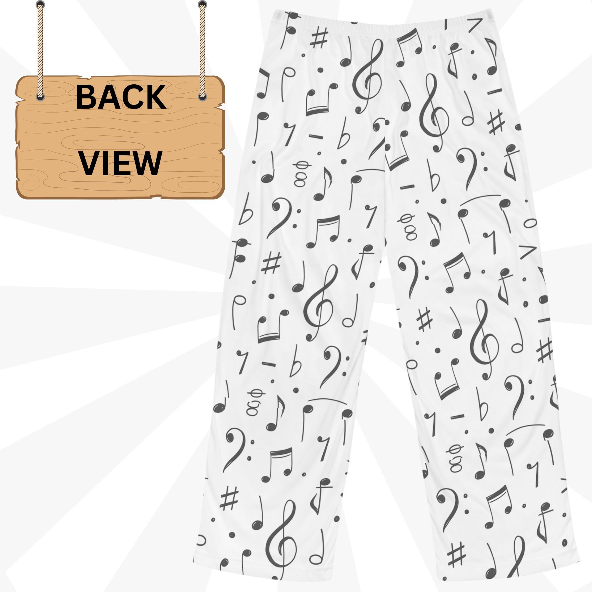 Men's Pajama Pants Musical Notes, Novelty Pajama Pants, Musical Notes ...