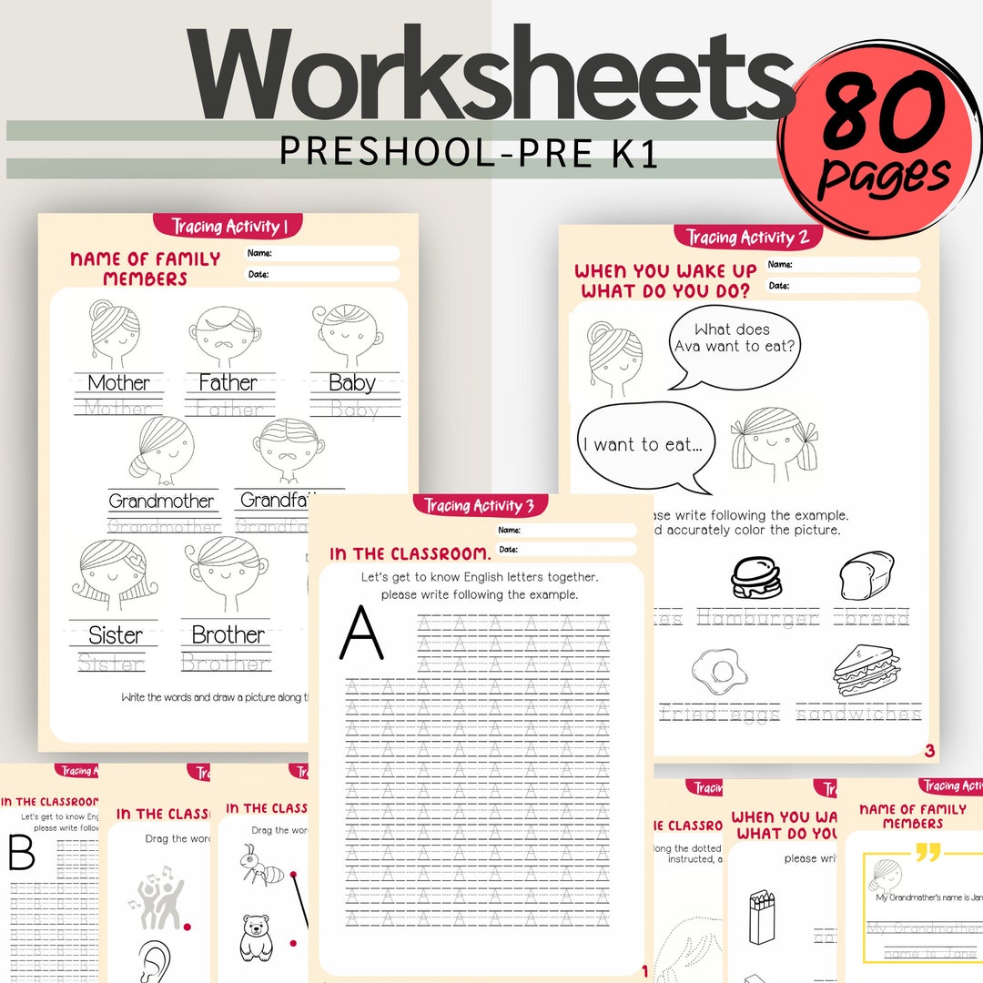 Tracing Activity Preschool -worksheets Pre K ,printable ,tracing ...