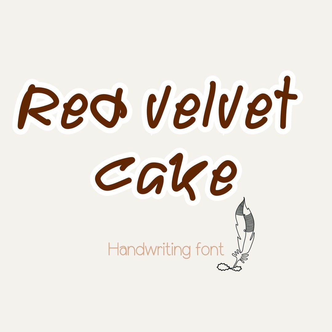Red Velvet Cake Font - for Handwriting Fonts,font for Goodnotes,font ...