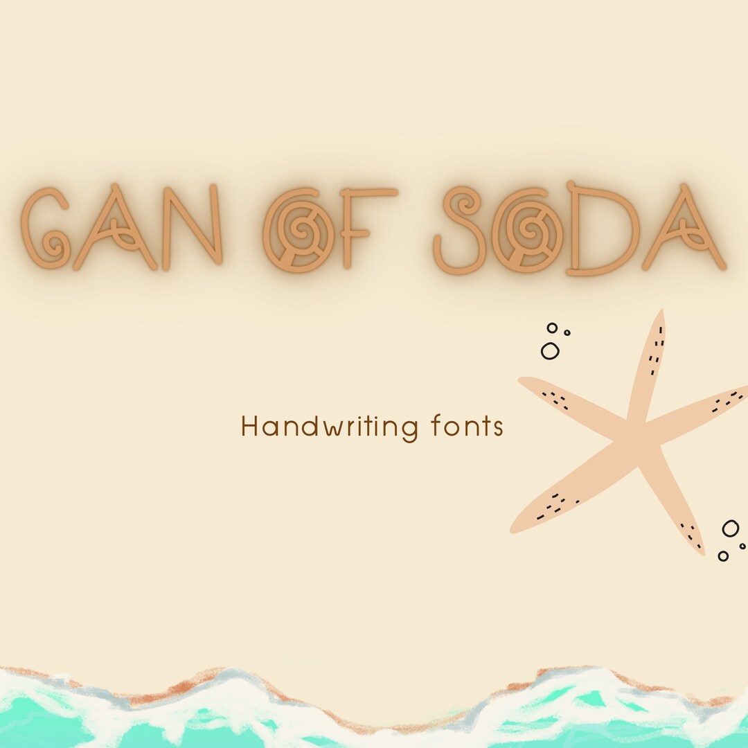 Can of Soda Font for Handwriting Fonts ,font for Goodnotes, Font for ...