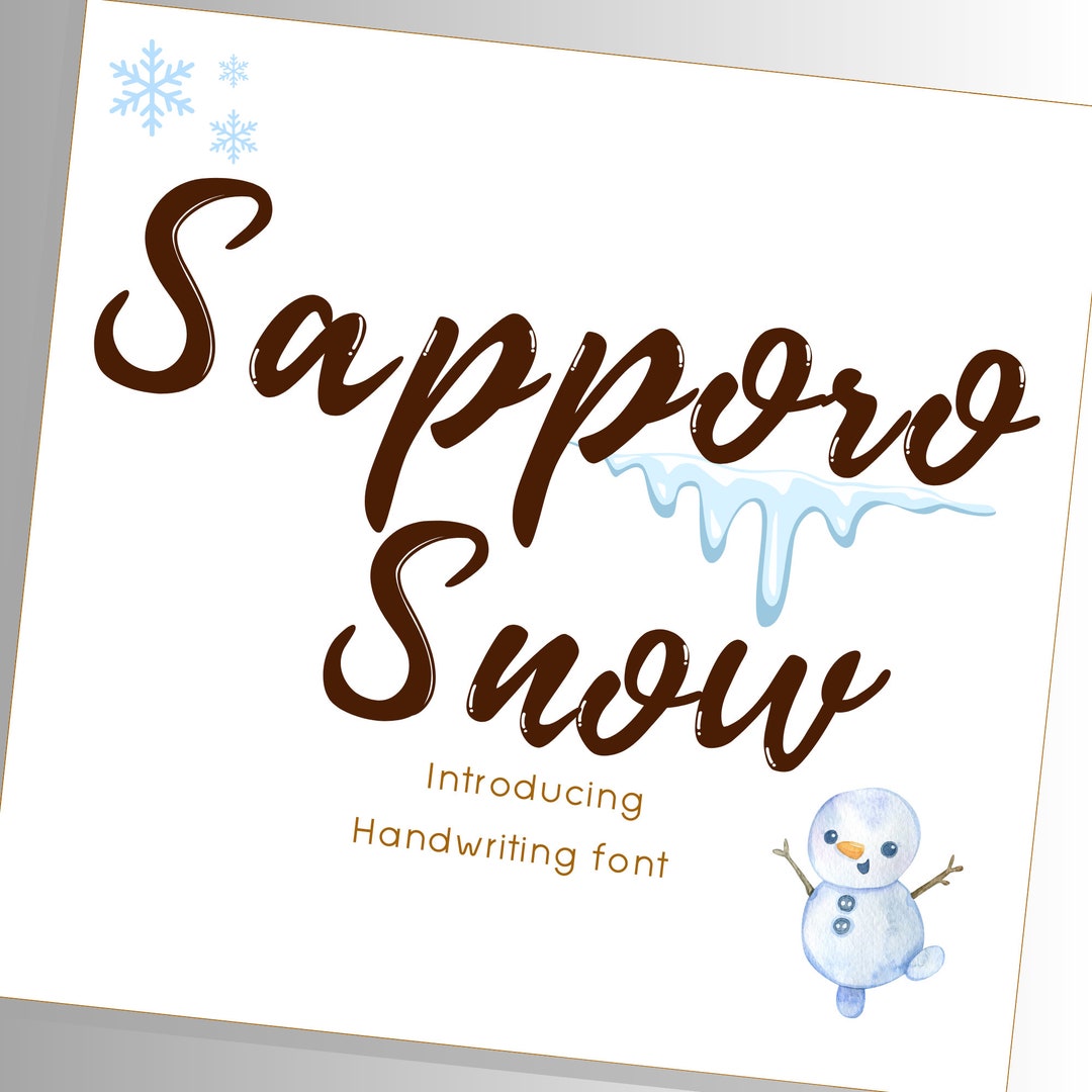 Sapporo Snow Font - Handwriting Font, Cricut Fonts, Cute Font ...