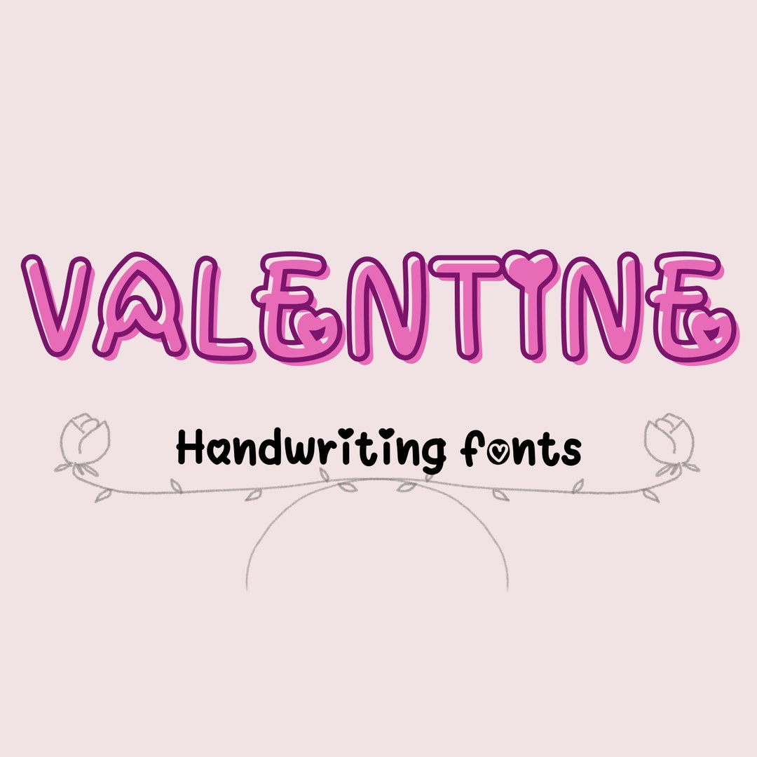 Valentine Font, Cute Handwriting Script (TTF, OTF) Digital Download - Etsy