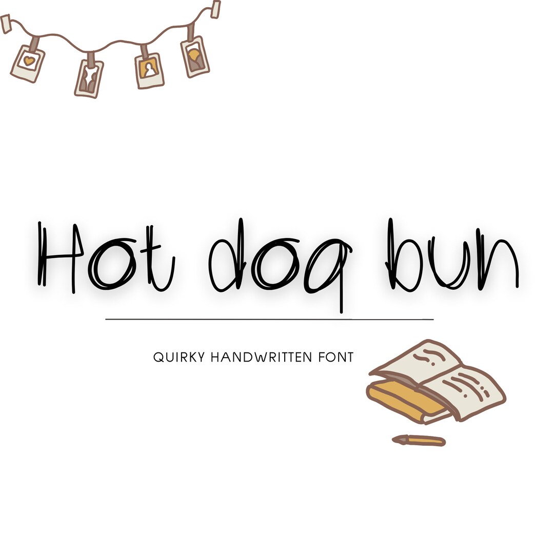 Hot Dog Bun Font for Handwriting Fonts ,font for Goodnotes, Font for ...