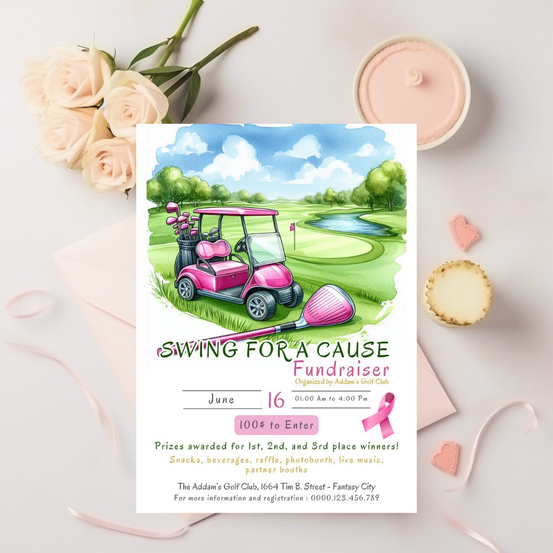 Editable Golf Cancer Fundraiser Tournament Template, Cancer Charity ...
